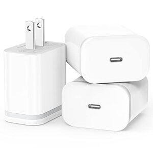 iphone 14 13 12 11 charger cube 3-pack plug charging block for 14 13 12 11 pro max xs x xr se 8 7 6 6s plus, ipad, airpods pro, luoatip 20w usb c power adapter fast pd usbc wall brick type c box