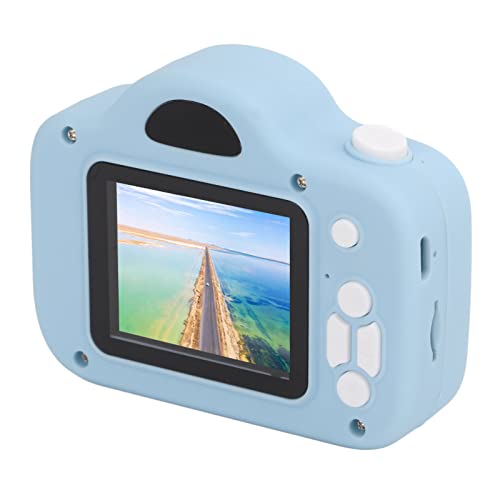 Entatial Kids Camera, Cartoon Child Camera One Key Video Recording 16 Borders Support MP3 Kids Gift for Kids(Sky Blue)