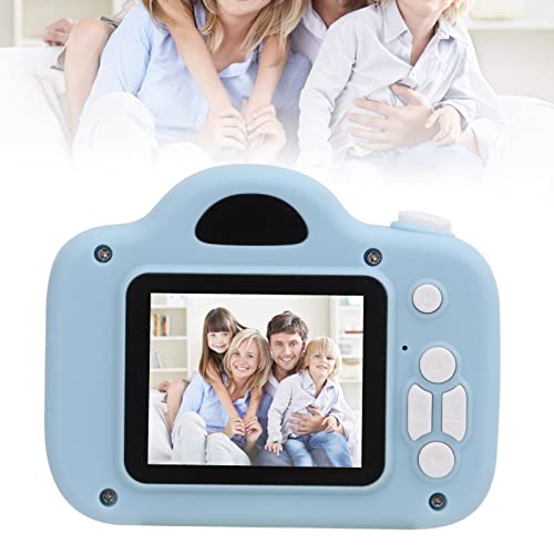 Entatial Kids Camera, Cartoon Child Camera One Key Video Recording 16 Borders Support MP3 Kids Gift for Kids(Sky Blue)