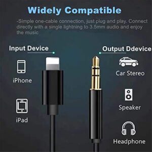 PAISE Aux Cord for iPhone,Apple MFi Certified Lightning to 3.5mm Aux Audio Cable for Car Compatible for iPhone 12/11/XS/XR/X 8 7 6 5,Home Stereo, Headphone - 3.3ft(Black)