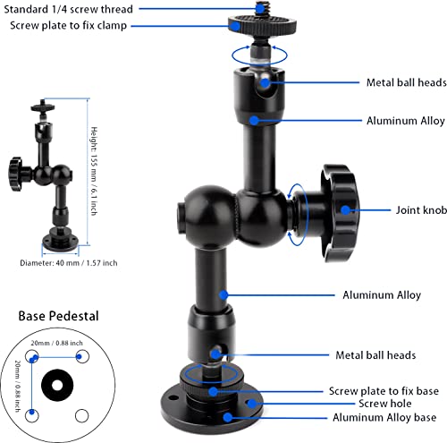 Mippko Drill Base Truck Phone Stand for 3.5 ~7.5 inches iPhone / Samsung / HTC / LG / Nexus / Huawei / Smart Phones, Fit for Truck, Car,Van, Vehicles, 360°Adjustable Aluminum Alloy Mount