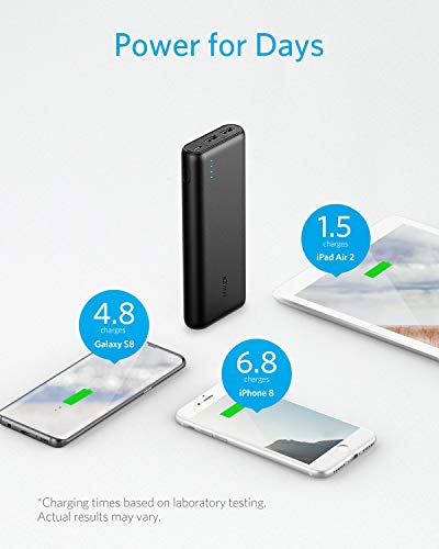 Anker PowerCore 20,100mAh Portable Charger Ultra High Capacity Power Bank with 4.8A Output and PowerIQ Technology, External Battery Pack for iPhone, iPad & Samsung Galaxy & More (Black)