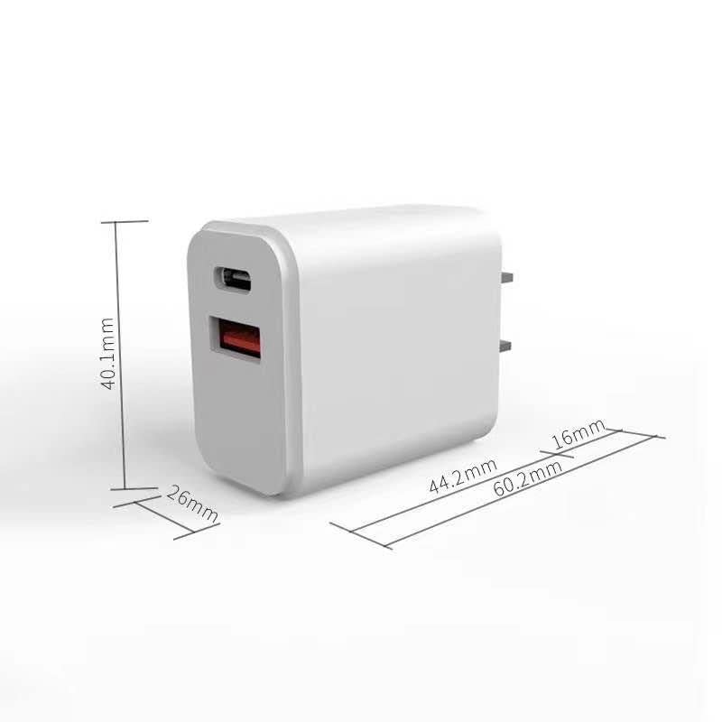 Gabba Goods 18W USB C Wall Charger, Dual Port Fast PD+Quick Charge 3.0 Block Plug Compatible with iPhone 13 12 11 Pro Max SE/XR/X iPad,USB C Power Adapter for iPhone 13/12 13 Pro Max 13 Mini 18 watts