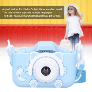 1080P Children Camera, Fun Durable Multifunctional Children Camera, 2.0in IPS Screen for Students Children(Blue)