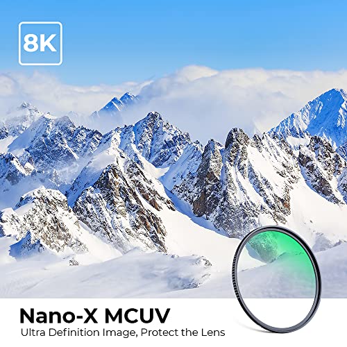 K&F Concept 82mm MC UV Protection Filter with 28 Multi-Layer Coatings HD/Hydrophobic/Scratch Resistant Ultra-Slim UV Filter for 82mm Camera Lens (Nano-X Series)