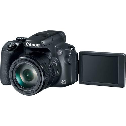 The PowerShot SX70 HS Digital Camera Bundle, Includes: 64GB SDXC Class 10 Memory Card + Spare Battery + Camera Bag + More. (Renewed)