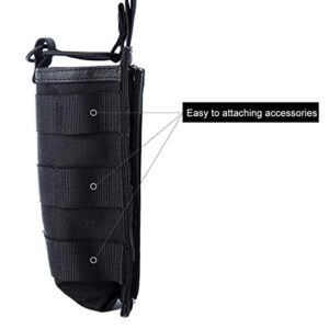 Tactical Universal Radio Holster / Radio Pouch Holder Case Bag Military Molle Radio Case for Pofung Motorola Midland CB Walkie Talkies Compatible with 5.11 Bags (Black) by LUITON