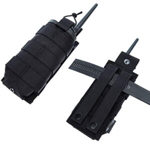 Tactical Universal Radio Holster / Radio Pouch Holder Case Bag Military Molle Radio Case for Pofung Motorola Midland CB Walkie Talkies Compatible with 5.11 Bags (Black) by LUITON