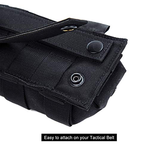 Tactical Universal Radio Holster / Radio Pouch Holder Case Bag Military Molle Radio Case for Pofung Motorola Midland CB Walkie Talkies Compatible with 5.11 Bags (Black) by LUITON