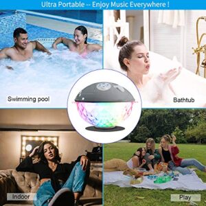 Pool Speaker with Colorful Lights, Floating Bluetooth Speaker IPX7 Waterproof,Built-in Mic,Crystal Clear Stereo Sound Speakers Bluetooth Wireless 50ft Range for Home Shower Pool Outdoor Travel