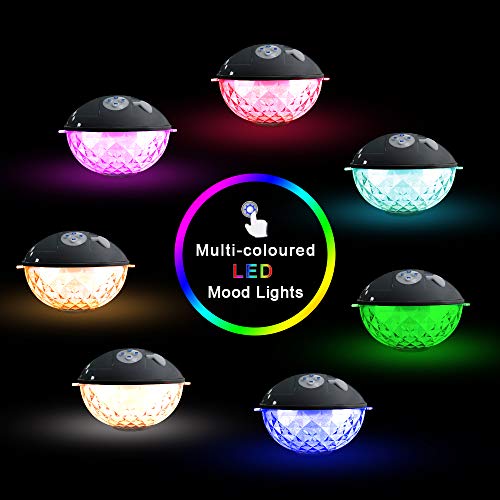 Pool Speaker with Colorful Lights, Floating Bluetooth Speaker IPX7 Waterproof,Built-in Mic,Crystal Clear Stereo Sound Speakers Bluetooth Wireless 50ft Range for Home Shower Pool Outdoor Travel