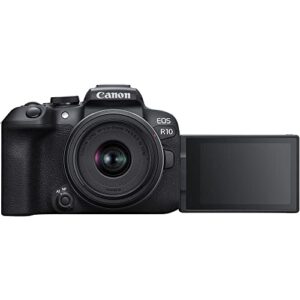 Canon EOS R10 Mirrorless Camera (5331C002) + Sony 64GB Tough SD Card + Bag + Charger + LPE17 Battery + Card Reader + Corel Photo Software + HDMI Cable + Flex Tripod + Hand Strap + More (Renewed)