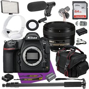 nikon d850 fx-format digital slr camera with nikkor 50mm f/1.8 g lens + video creator bundle + sandisk 64gb memory card