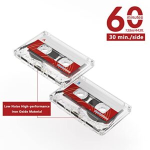 DIGITNOW Dictating Blank Cassette Tapes Audio Cassettes - Low Noise High Output 60 Minute, Excellent for Lectures Seminars Everyday Recording (3 Pack)