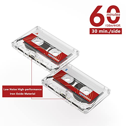 DIGITNOW Dictating Blank Cassette Tapes Audio Cassettes - Low Noise High Output 60 Minute, Excellent for Lectures Seminars Everyday Recording (3 Pack)