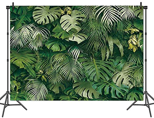 Green Tropical Palm Leaves Picture Photography Backdrop Vinyl 7x5ft Jungle Safari Plants Photo Background for Hawaiian Luau Party Decor Banner Birthday Baby Shower Supplies