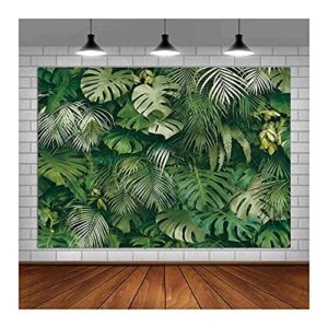 Green Tropical Palm Leaves Picture Photography Backdrop Vinyl 7x5ft Jungle Safari Plants Photo Background for Hawaiian Luau Party Decor Banner Birthday Baby Shower Supplies