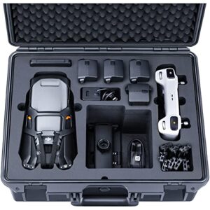 lykus titan m320 waterproof hard case for dji mavic 3 classic, mavic 3/cine, fit dji rc/rc pro and lanyard, free microsd card case included [case only]