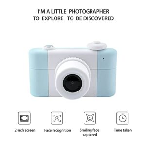 Kids Camera with Pink Rabbit Protective Case, 2 Inch HD Screen Camera for Kids, Children’s Selfie Camera, Multifunction Camera Including 16G Memory Card(Blue)