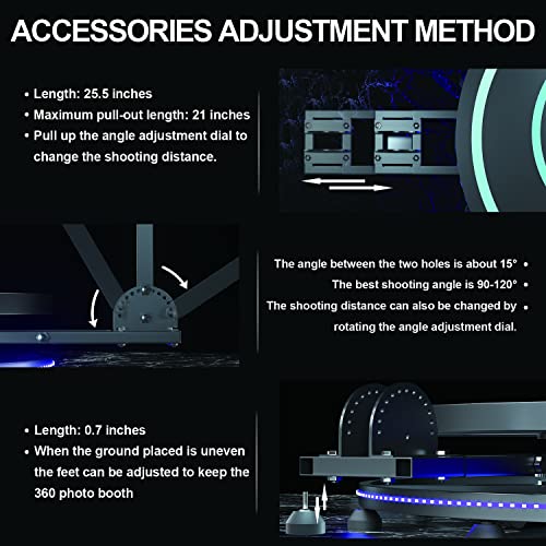 OLYLO 360 Photo Booth Machine 100cm with Software for Parties with Ring Light,Trolley,Free Logo Customization,5 People Stand on APP Remote Control Automatic Slow Motion 360 Spin Camera Video Booth