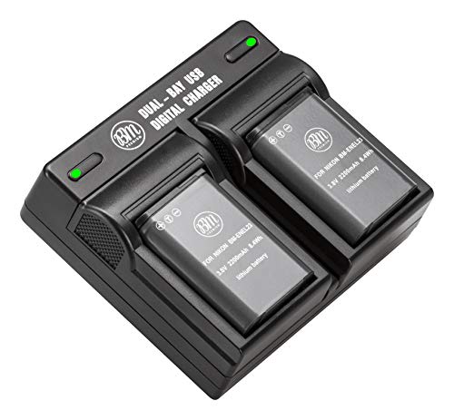 BM Premium 2 Pack of EN-EL23 Batteries and Dual Battery Charger for Nikon Coolpix B700, P900, P600, P610, S810c Digital Camera