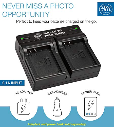 BM Premium 2 Pack of EN-EL23 Batteries and Dual Battery Charger for Nikon Coolpix B700, P900, P600, P610, S810c Digital Camera