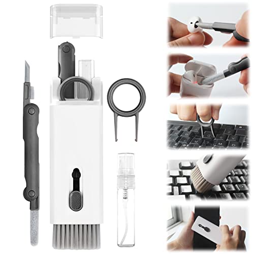 7-in-1 Electronics Cleaner Kit for Laptop Keyboard Airpods Pro MacBook Earbuds, Multi-Function Cleaning Kit for Keyboard Laptop Phone MacBook Computer PC Ear Bud Tablet Earphones iPod iPhone - Black