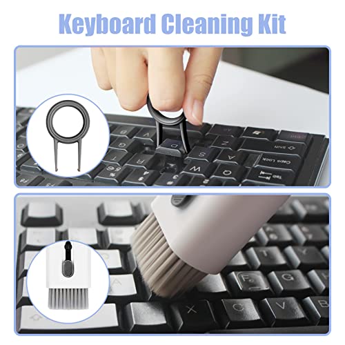 7-in-1 Electronics Cleaner Kit for Laptop Keyboard Airpods Pro MacBook Earbuds, Multi-Function Cleaning Kit for Keyboard Laptop Phone MacBook Computer PC Ear Bud Tablet Earphones iPod iPhone - Black