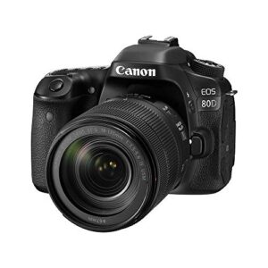 canon digital slr camera body [eos 80d] and ef-s 18-135mm f/3.5-5.6 image stabilization usm lens with 24.2 megapixel (aps-c) cmos sensor and dual pixel cmos af (black)