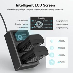 SmallRig LP-E6NH Battery Charger Set for Canon LP-E6NH Battery, Double Slot LP-E6NH Charger for Canon R7, R5, R6, R6 Mark ii, R, 5D IV/III/II, 6D, 6D II, 7D, 7D II, 60D, 70D, 80D, 90D, 2040mAh - 3821