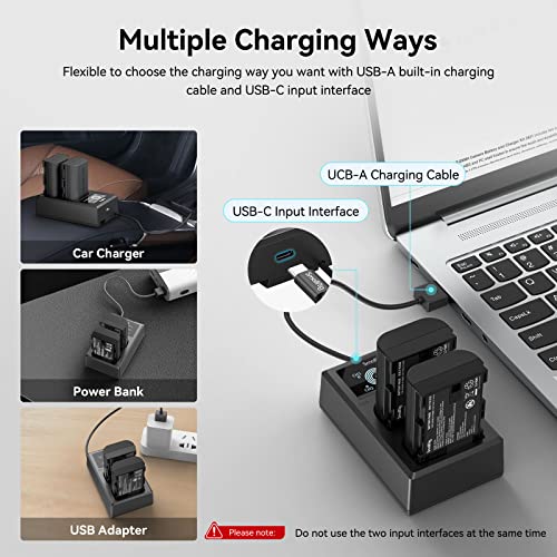 SmallRig LP-E6NH Battery Charger Set for Canon LP-E6NH Battery, Double Slot LP-E6NH Charger for Canon R7, R5, R6, R6 Mark ii, R, 5D IV/III/II, 6D, 6D II, 7D, 7D II, 60D, 70D, 80D, 90D, 2040mAh - 3821