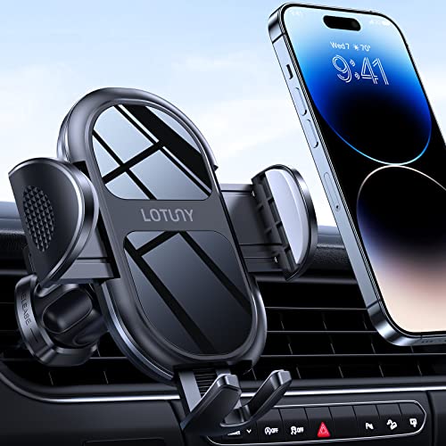 LOTUNY Car Vent Phone Mount for Car, [100% Never Fall] Upgraded Air Vent Clip Car Phone Holder Mount, Cell Phone Holder Car Fit for iPhone 14 13 12 Pro Max, Samsung Galaxy S22 All Phones