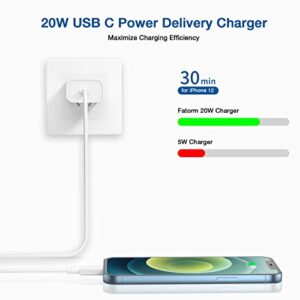 【MFi Certified】 iPhone Fast Charger 2Pack 20W PD USB C Wall Charger with 6.6FT&10FT USB C to L ightning Cable Fast Charging Adapter for iPhone 14/14Plus/14 Pro/14 Pro Max/13/13 Pro/13 Pro Max/12