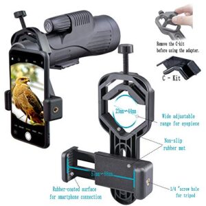 Starboosa Smartphone Telescope Adapter Camera Mount, Universal Phone Mount, Work with Telescope Spotting Scope Microscope Monocular Binocular - Fits iPhone, Samsung, HTC, LG and Smartphone