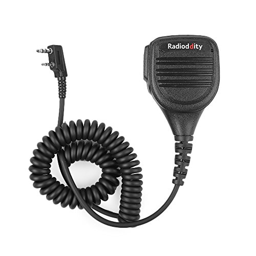 Radioddity RD-203 Waterproof Remote Speaker Mic, K Plug, for GM-30 GD-77S GD 77 GA-510 GA-2S BaoFeng UV-5R UV-9G UV-5G BF-F8HP UV-82HP TYT Two-Way Radio Walkie Talkie GT-3TP GT-5TP