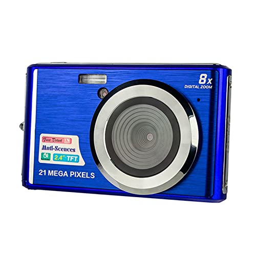 LINXHE 2.4 inch LCD HD Mini Digital Camera, Video Camera Students Cameras 21MP Compact Camera Travel,Holiday,Birthday Present for Kids/Beginners/Teens/Seniors (Color : Blue)