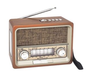 videyas portable shortwave retro radio, am fm retro radio, with bluetooth speaker, best reception, rechargeable battery, torch, aux tf usb stick, great for outdoor kitchen gifts