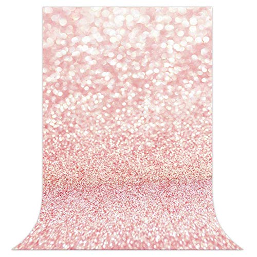 Funnytree 5X7FT Rose Gold Bokeh Photography Backdrop Spots Shinning Sparkle (Not Glitter) Sand Scale Halo Still Life Background Baby Shower Birthday Party Portrait Photo Studio Photobooth Props Gift