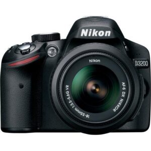 nikon d3200 24.2 mp cmos digital slr with 18-55mm f/3.5-5.6 af-s dx nikkor zoom lens (renewed)