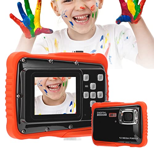 Children Digital Camera, Waterproof ABS Kids Camera Compact Safe for Toy for Gift(Black)