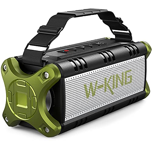 W-KING Bluetooth Speakers, 50W Deep Bass Portable Loud Bluetooth Speaker, IPX6 Waterproof Outdoor Speaker with HD Stereo Sound/Wireless Two Pairing/2-Equalizer/Power Bank/40H Playtime/TF Card/AUX/NFC