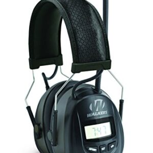 Walker's AM/FM Radio Muff with Digital Display, Black