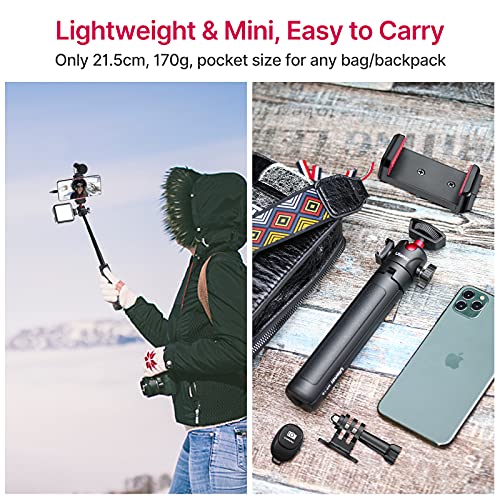 Camera Phone Tripod Flexible for Gopro - Mini Desktop Table Tripod Extendable Handle Selfie Stick Phone Hot Shoe Mount Remote Shutter Vlog Kits for Sony iPhone Gopro Hero Black