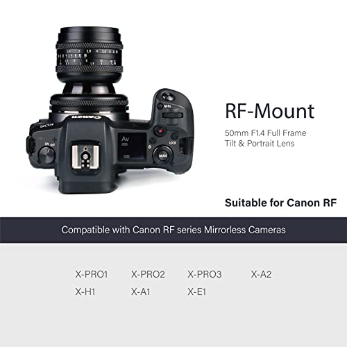 AstrHori 50mm F1.4 Large Aperture Full Frame Manual 2-in-1 Tilt Lens Miniature Model Effect & Filter Slot Compatible with Canon RF-Mount Mirrorless Camera EOS RP,EOS R5,EOS R6,EOS R3,EOS R