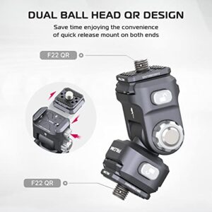 FALCAM F22 Dual Quick Release Field Monitor Mount Holder, Camera Monitor Mounting Adapter with Double 360° Rotation Ballheads, Aluminum Camera Accessory Kit with 1/4" Screws, Fits for 5" & 7" Monitor