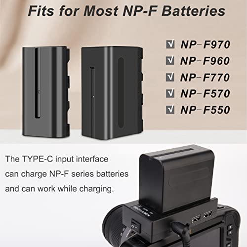 KOERTACOO NP-F Battery Adapter Plate + BMPCC 4K and 6K DC Cable and LP-E6 Dummy Battery to Power Blackmagic Pocket Cinema Camera 4K/6K,Compatible with Sony NP-F970 F960 F770 F750 F570 F550 Battery.