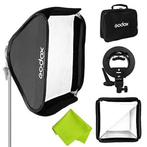 godox 32″x 32″ 80cmx80cm foldable universal softbox with s-type speedlite bracket for flash bowens elinchrom mount accessories direction adjustable