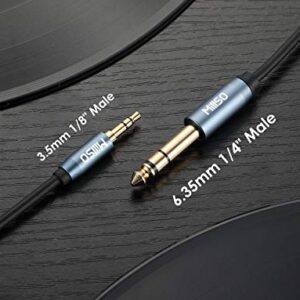 MillSO 6.35mm Male 1/4 to 3.5mm Male 1/8 TRS Stereo Audio Cable (16 Feet), Headphone Adapter 1/8 to 1/4 AUX Adapter for Guitar Amp, Keyboard, Piano, Amplifiers, Home Theater Devices, or Mixer