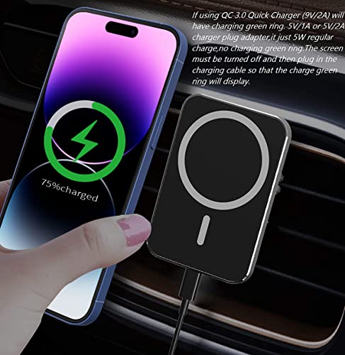 HATALKIN Magnetic Wireless Car Charger Vent Mount for Mag-Safe Mag Safe Case iPhone 14(Plus/Pro Max)/13 12(Pro/Pro Max/Mini) Magnet Phone Holder Stand 15W Wireless Charging Car Mount Air Vent Charger