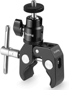 smallrig super clamp mount with mini ball head mount, hot shoe adapter with 1/4 screw for lcd field monitor, led lights, flash, microphone, for gopro, for dji action 2, for insta360 – 1124